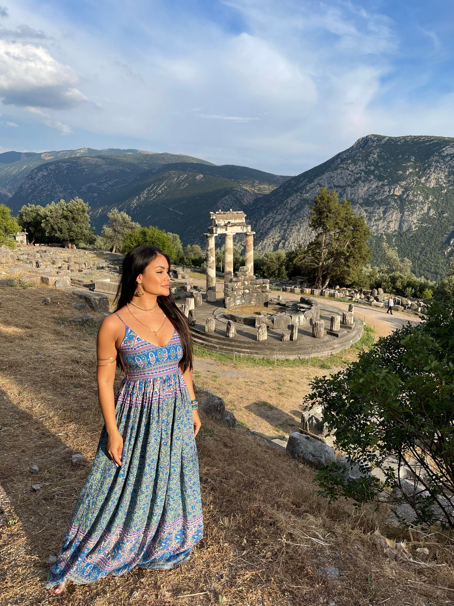 DELPHI PRINT MAXI DRESS – INARU